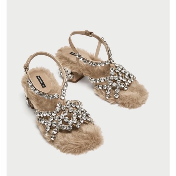 Zara | Shoes | Nmt Zara Iimited Edition Swarovski Crystal Embellished ...